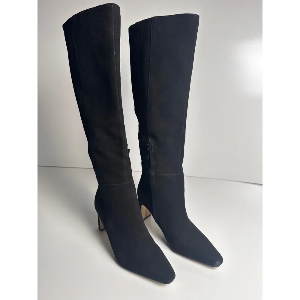 Sam Edelman | Shoes | Sam Edelman Sylvia Womens Black Suede Knee High ...